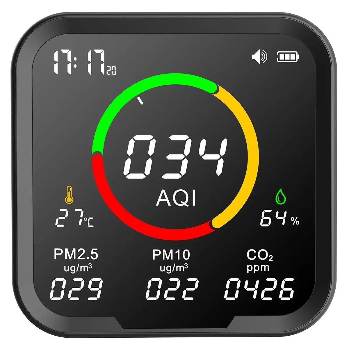 PROTMEX-6-in-1-CO2-Sensor-with-AQI-Air-Quality-Monitor-Carbon-Dioxide ...