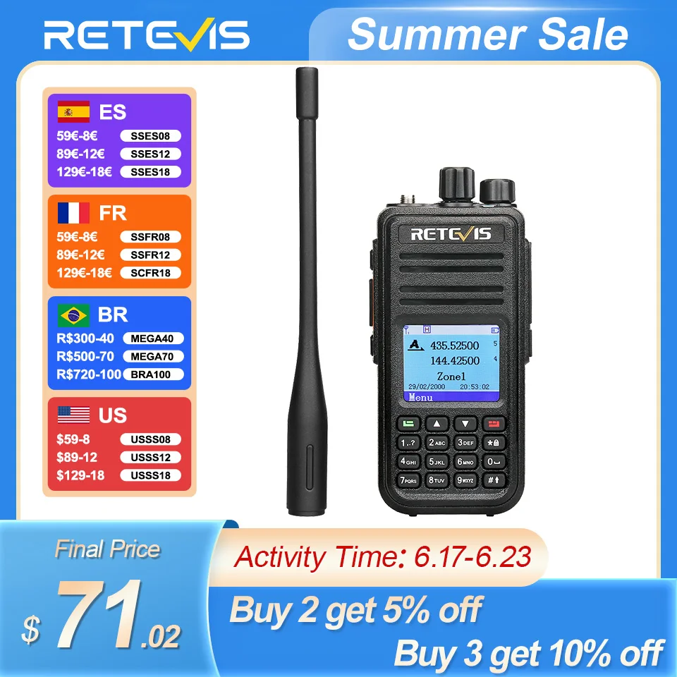 Retevis-RT3S-DMR-Digital-Walkie-Talkie-Ham-Radio-Stations-Walkie ...