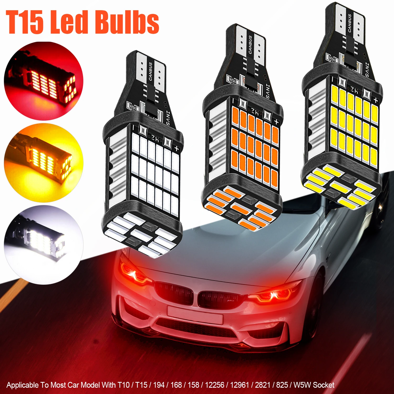 1-2Pcs-High-Power-Car-Reverse-Backup-Light-T15-W16W-4014-45SMD-12V-Auto ...