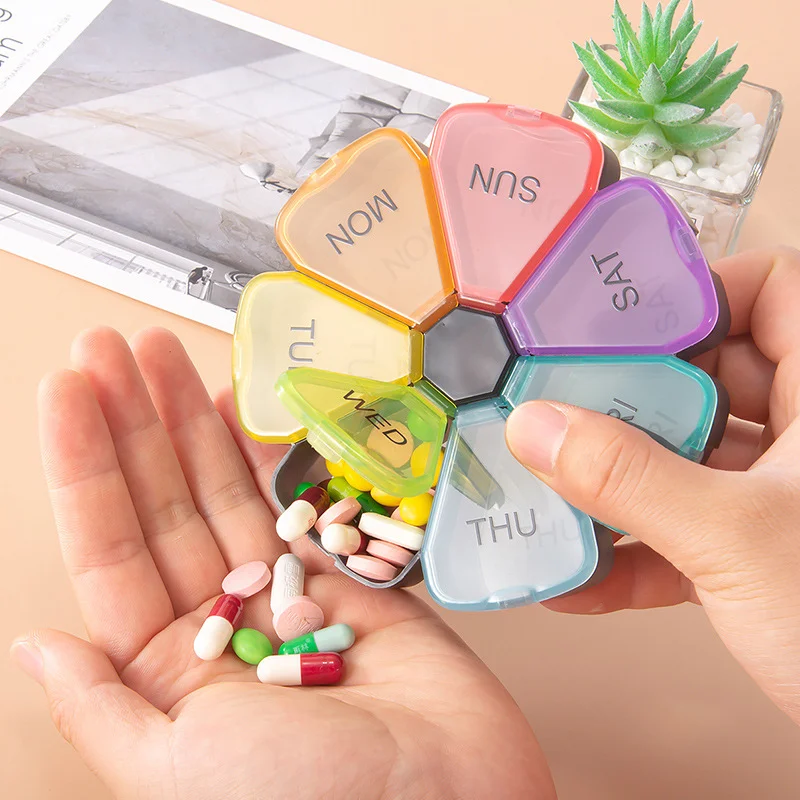 7-Days-Medicine-Pill-Box-Mini-Round-Portable-Travel-Storage-Vitamin-Box ...