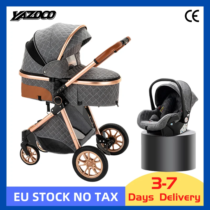 Baby Stroller 3 In 1 Multifunctional Stroller Easy Folding Travel ...
