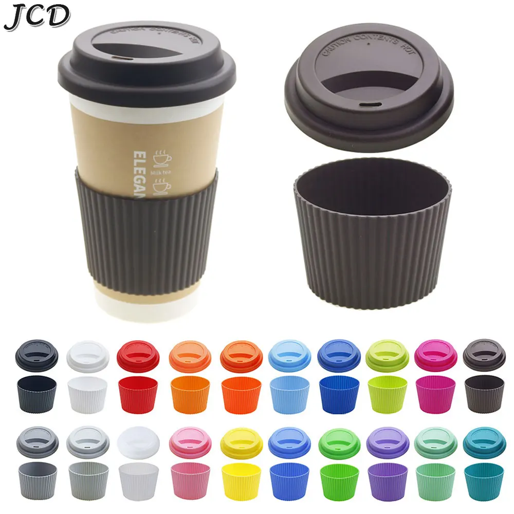 JCD-1Set-Universal-Silicone-Cup-Lid-Cup-Cover-Insulation-Anti-Dust-Cup ...