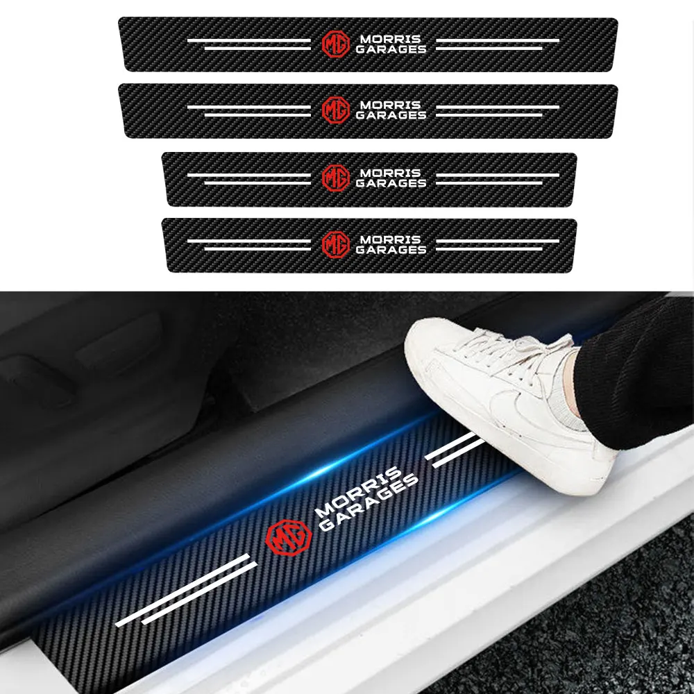 Carbon Fiber Car Door Sill Anti Scratch Strip Decorative Sticker For ...