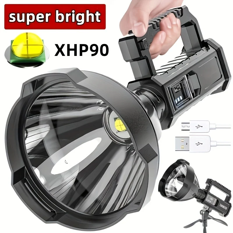 1PC-P50-90-Portable-Powerful-LED-Flashlight-Handheld-Searchlight-USB ...