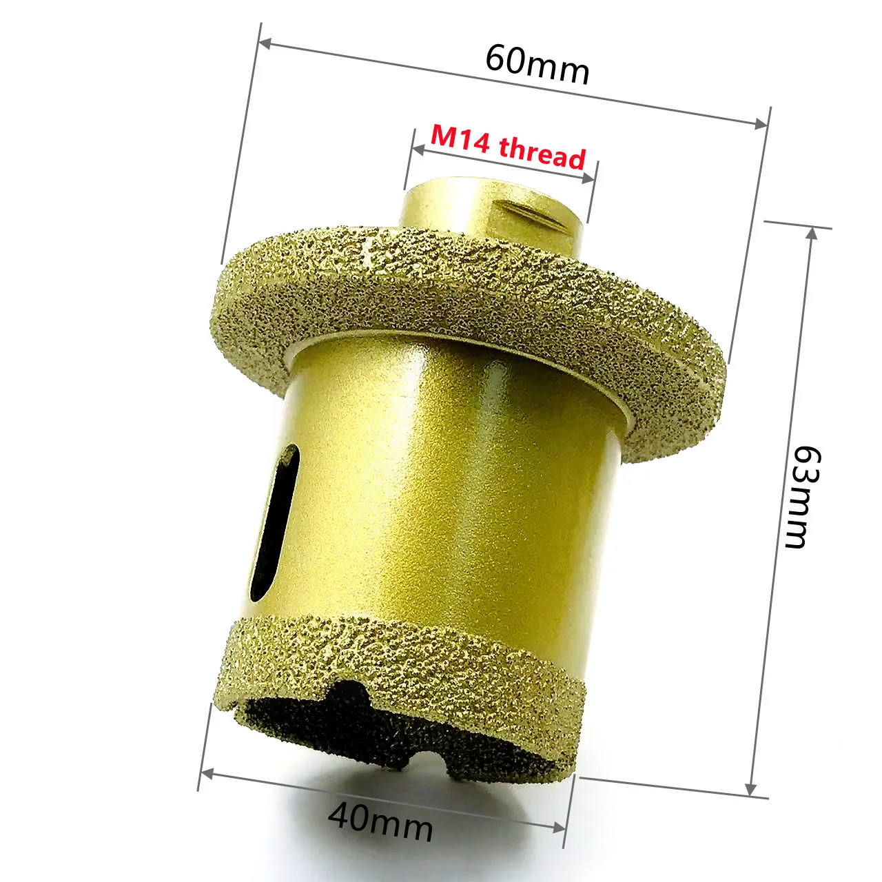 M14 Vacuum Brazed Diamond Hole Saw Core Drill Bit Suitable for Marble ...