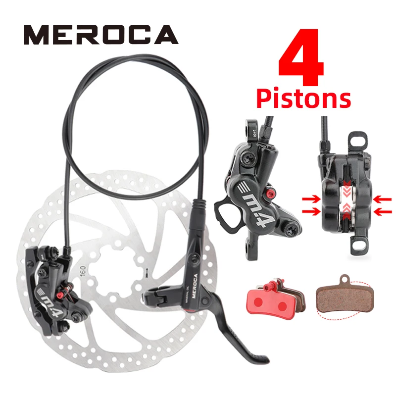 MEROCA-M4-MTB-Hydraulic-Disc-Brake-4-Piston-With-Cooling-Full-Meatal ...