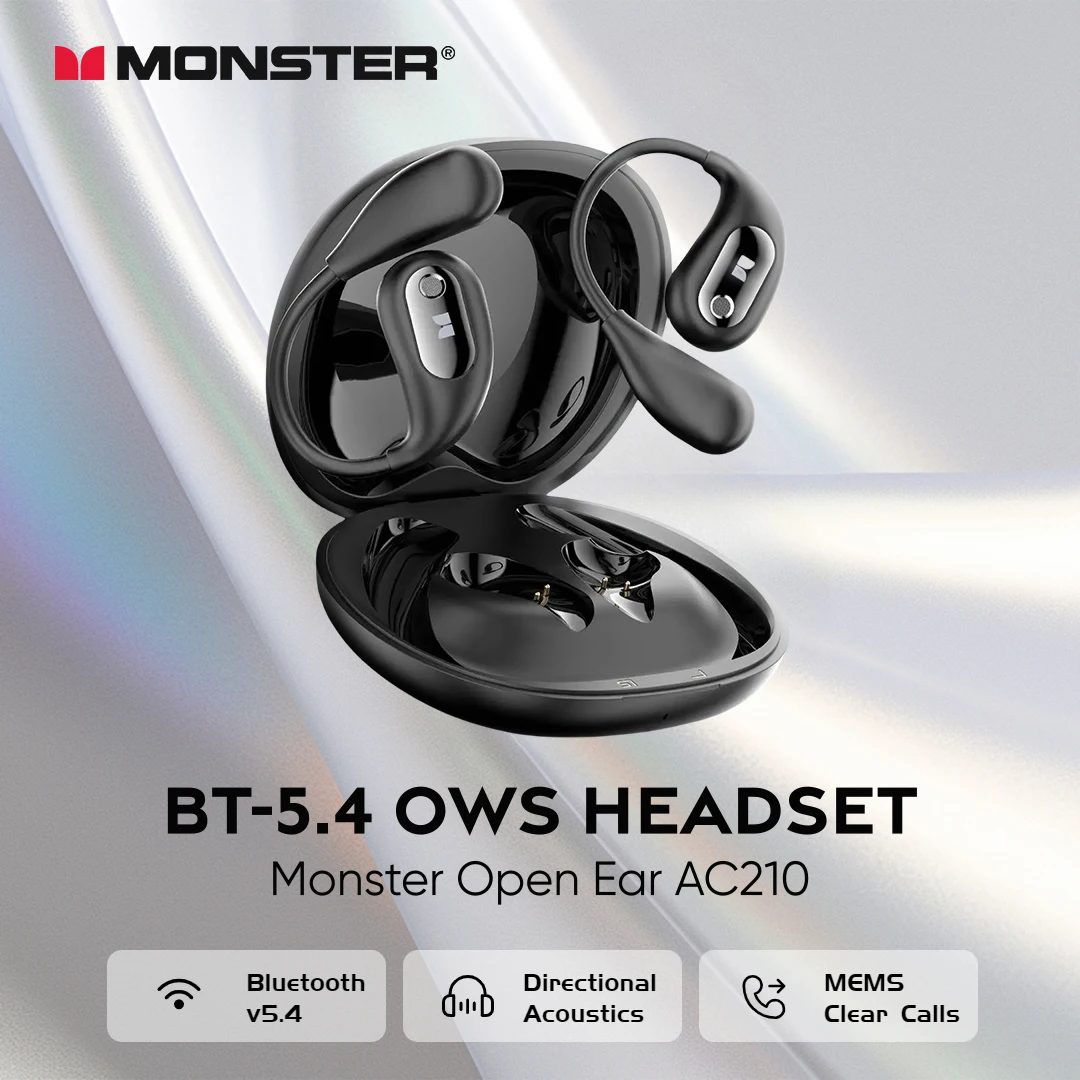 Monster-Open-Ear-AC210-OWS-Bluetooth-5-4-Headsets-HD-Calls-Wireless ...