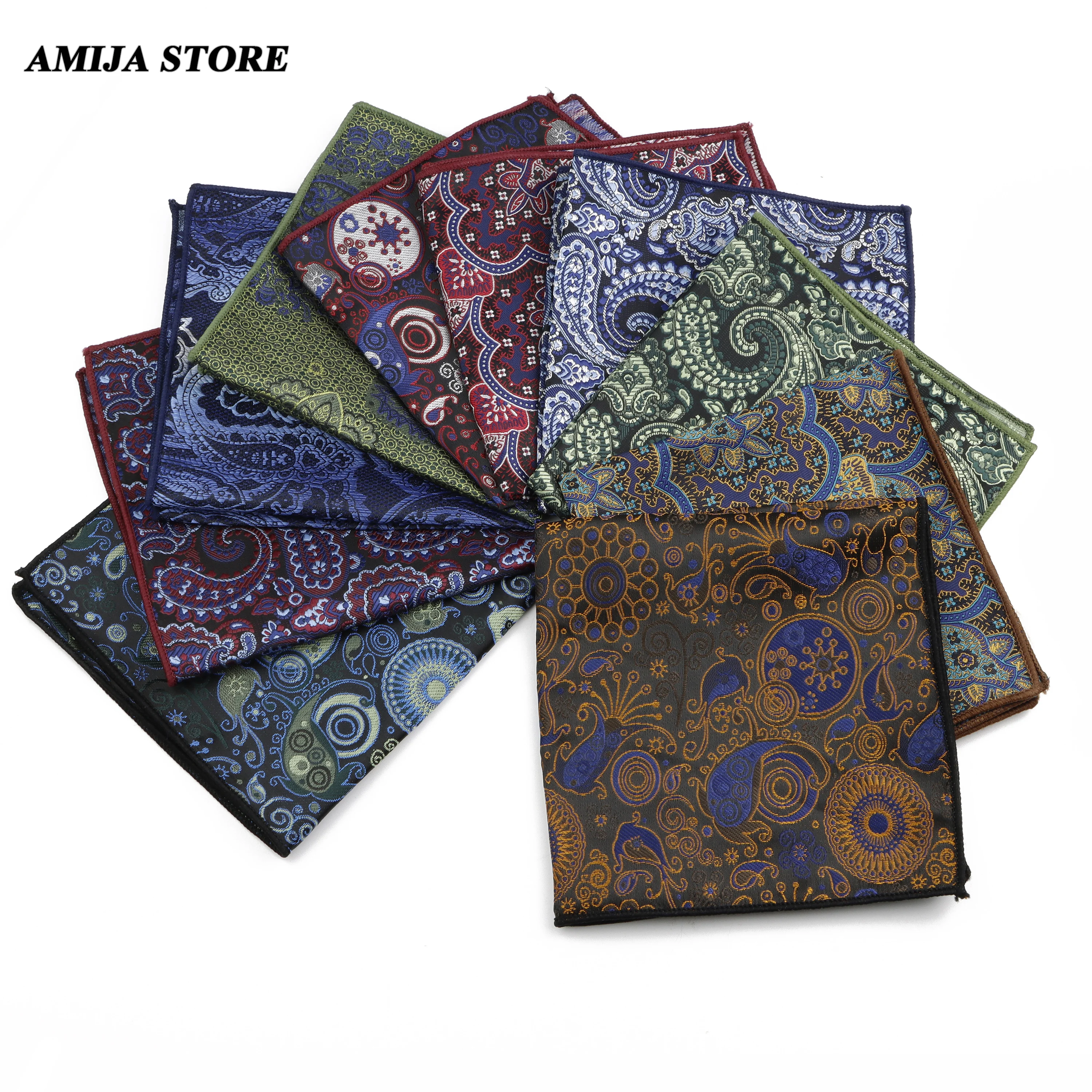 Fashionable Men's Handkerchief Pocket Square Cashew Flower ...