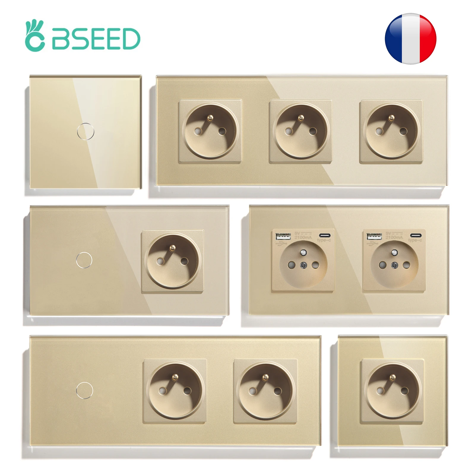 BSEED-1-2-3Gang-Touch-Light-Switches-1Way-With-French-Sockets-Type-c ...