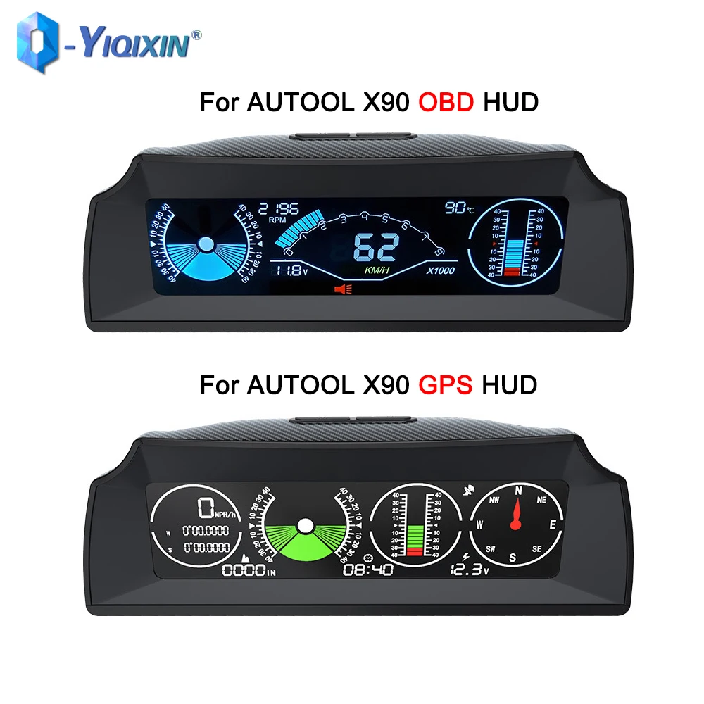 AUTOOL X90 GPS/OBD2 속도 경사계 자동차 나침반 HUD 피치 틸트 각도 워치 위도 경도 - 티몬