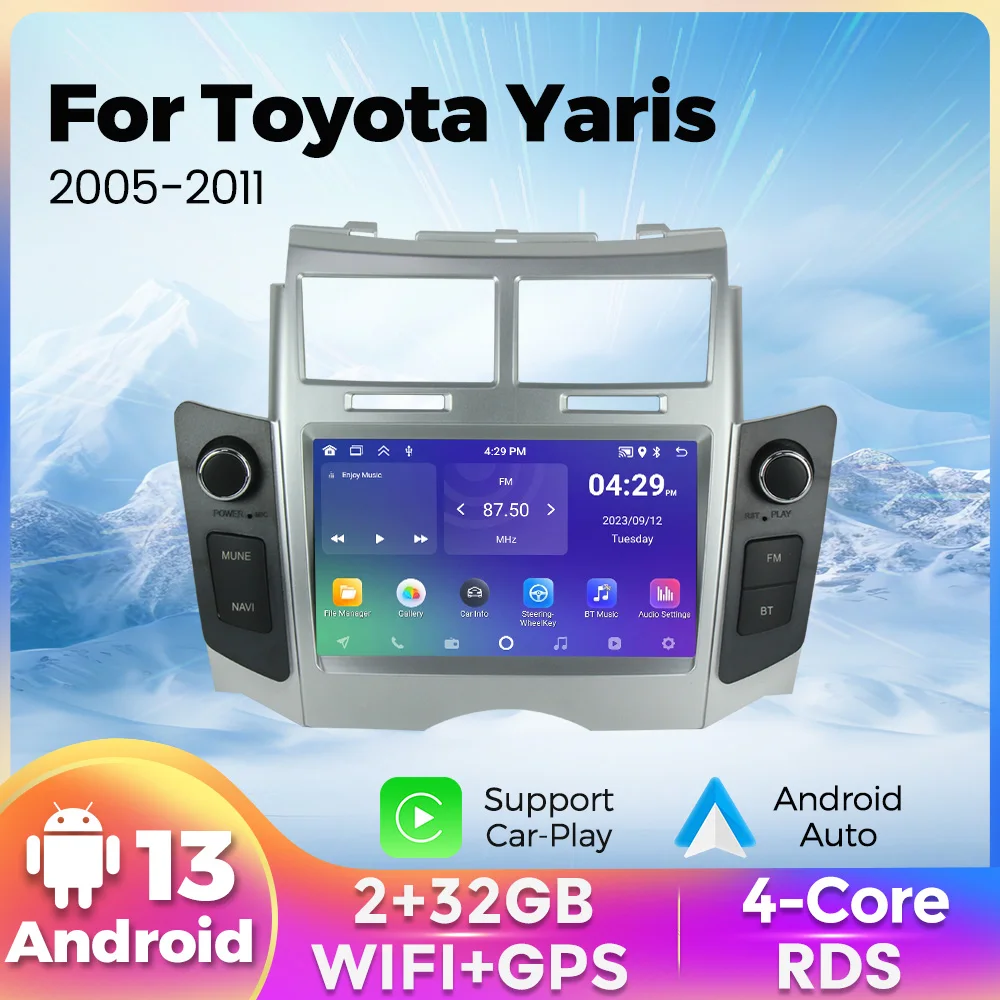 Android-13-Car-radio-For-Toyota-Yaris-XP90-Vitz-Platz-2005-2012-CarPlay ...