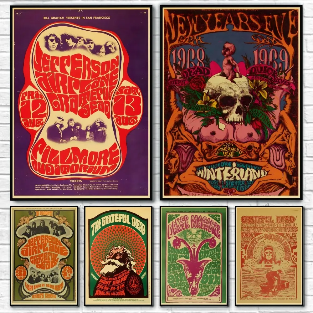 G-Grateful Dead Retro K-Krafts Poster Home Living Room Wall Art Garage ...