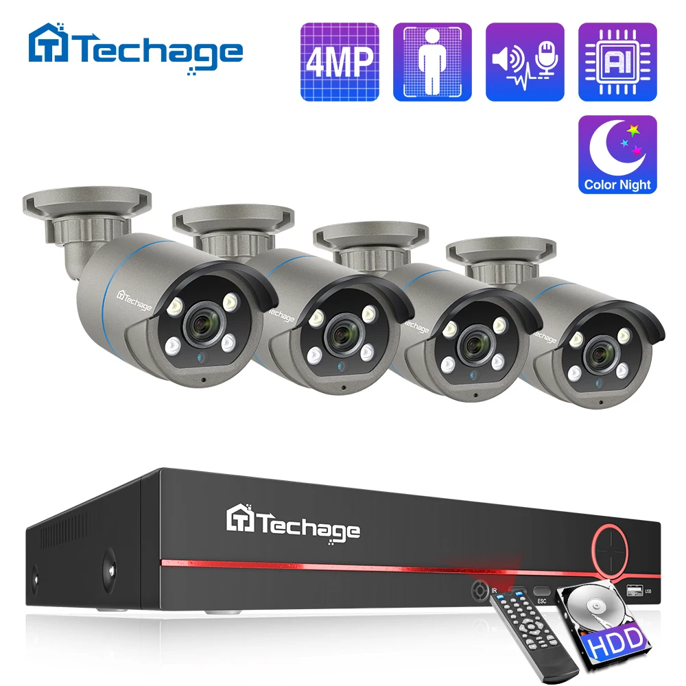 Techage-8CH-4MP-H-265-HD-POE-NVR-Kit-CCTV-Security-System-IR-Outdoor ...
