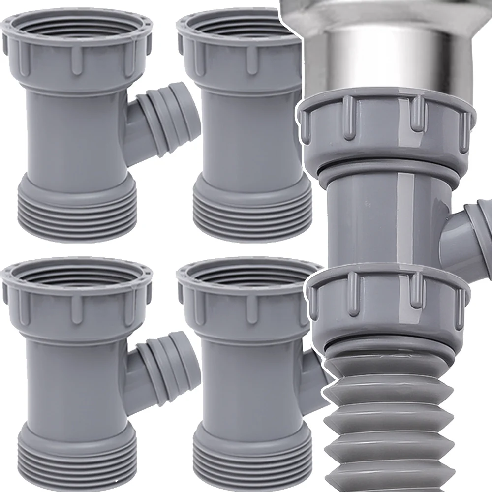Kitchen-Sink-Drain-Pipe-Adapter-Y-Shaped-Basin-Sewer-Branch-Connector ...