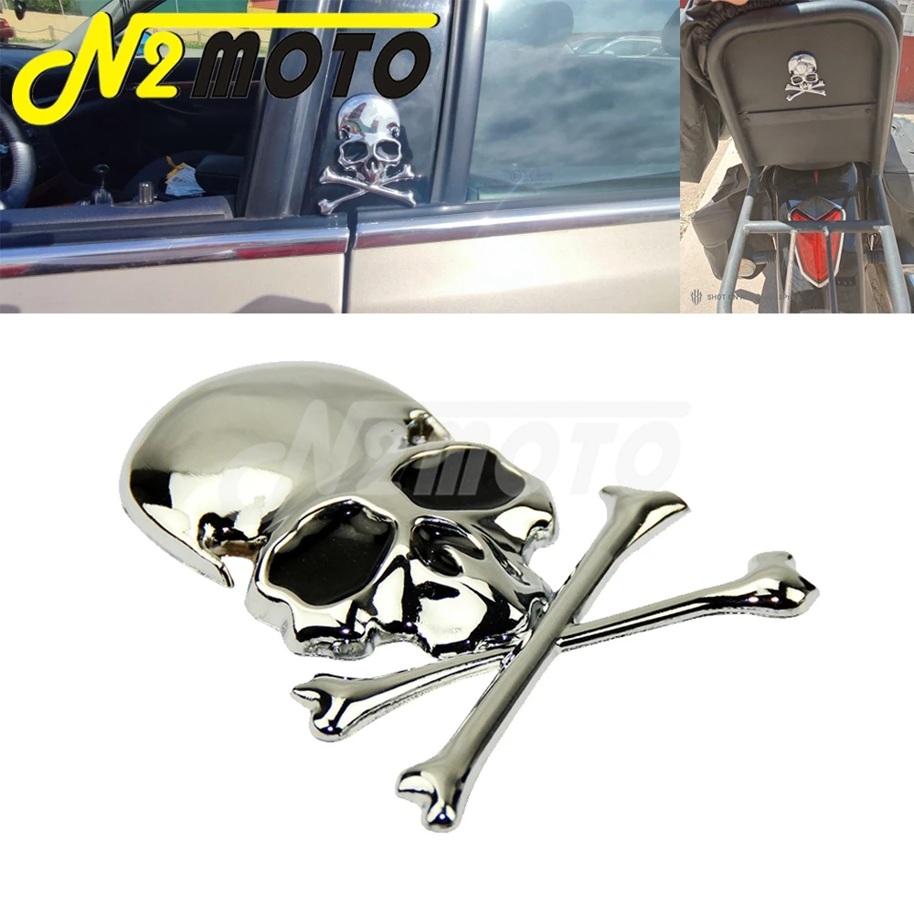Motorcycle Skull Skeleton Crossbones Sticker Car Body Trunk Tailgate ...