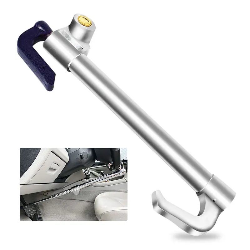 Car-Steering-Wheel-Anti-Theft-Lock-Brake-Lock-Retractable-Double-Hook ...