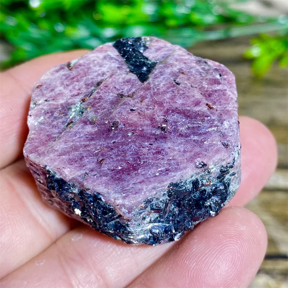 Gema-Natural-de-turmalina-negra-y-rub-rojo-cristal-de-cuarzo-piedras ...