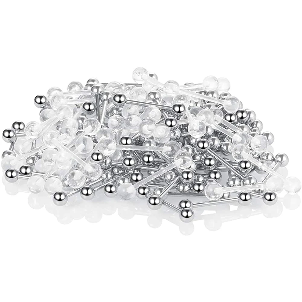 Piercing au nez,Glow K-1.6x16x5mm--barre de perçage de langue Flexible ...