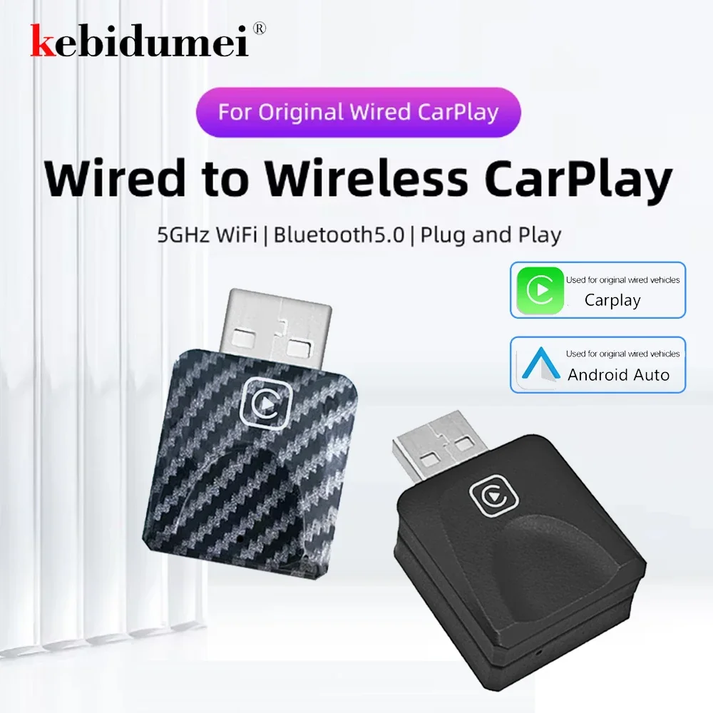 Kebidumei-2in1-Wireless-CarPlay-Android-Auto-Wired-to-Wireless-Adapter ...