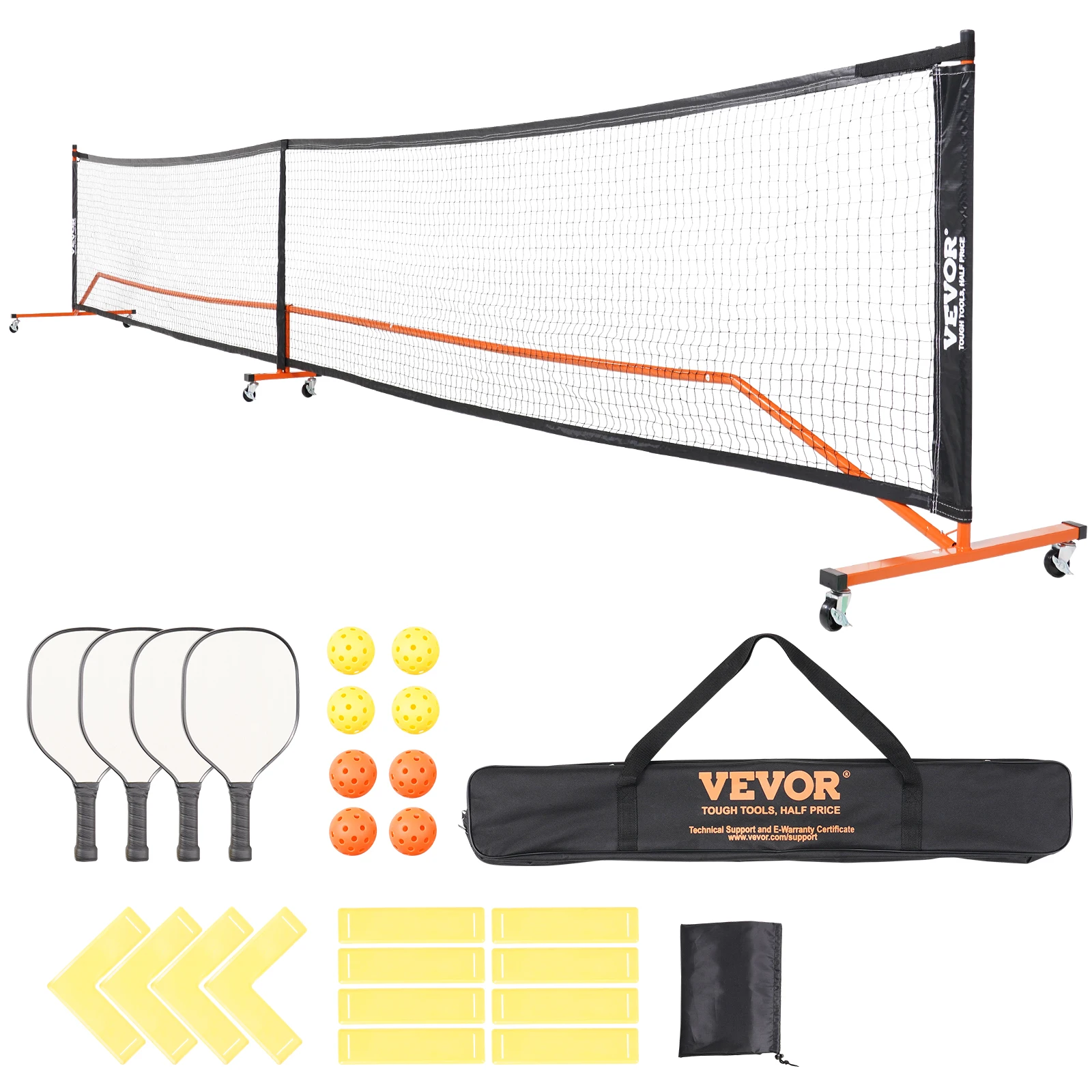 SucceBuy Portable Pickleball Net System 22FT Full Court Official ...