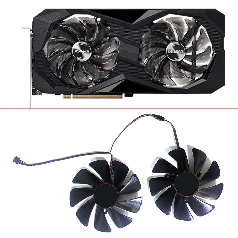 2pcs-NEW-95MM-4PIN-double-ball-Cooling-Fan-For-RX-6600-XT-RX6700-GPU ...