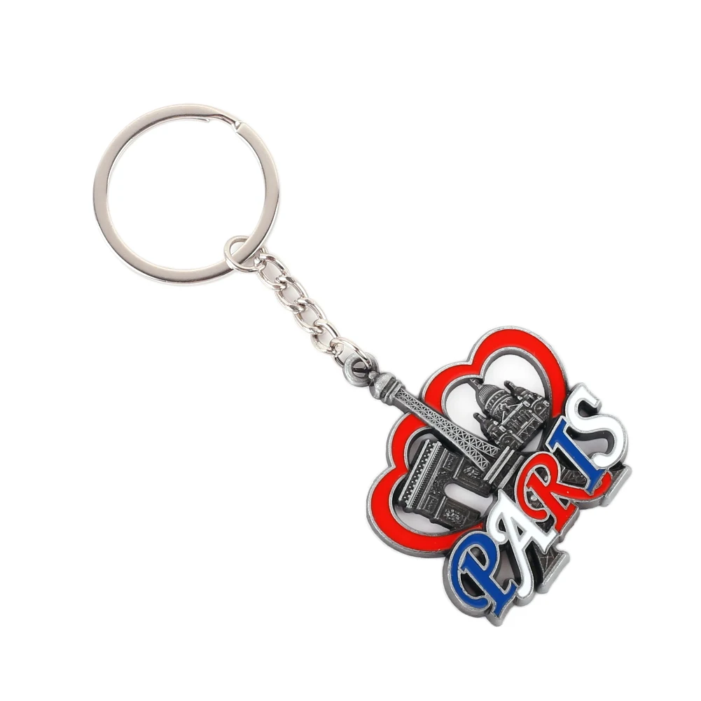 Paris-Landmark-Keychain-With-Eiffel-Tower-Arc-De-Triomphe-Pendant ...