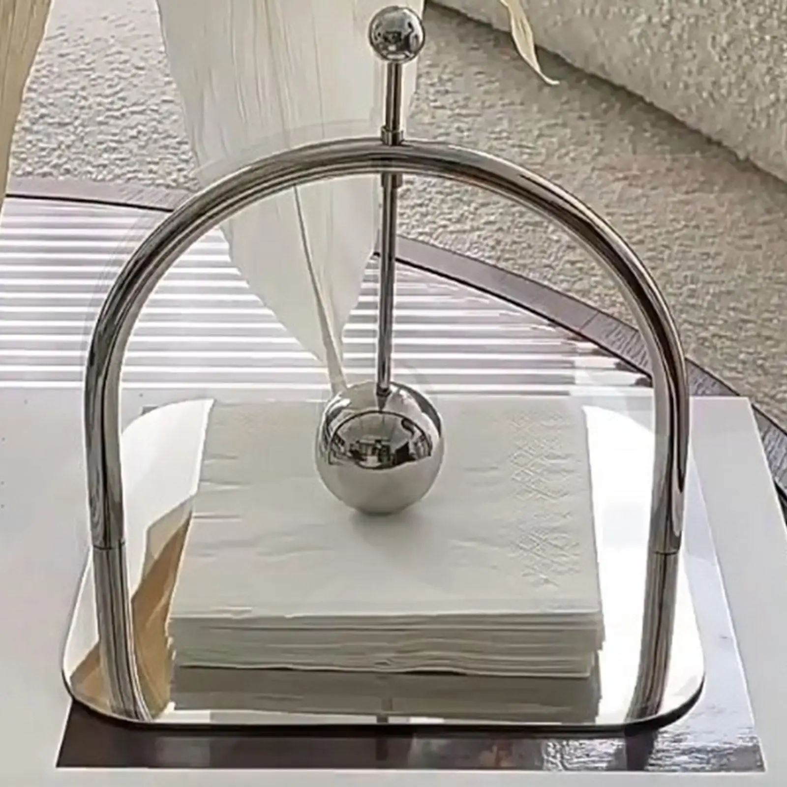 Napkin Holder with Weighted Arm Modern Napkin Rack Square Napkin Stand ...