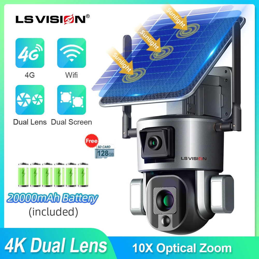 LS-VISION-4K-4G-Wireless-Solar-Camera-8MP-WiFi-Dual-Lens-Zoom-With ...