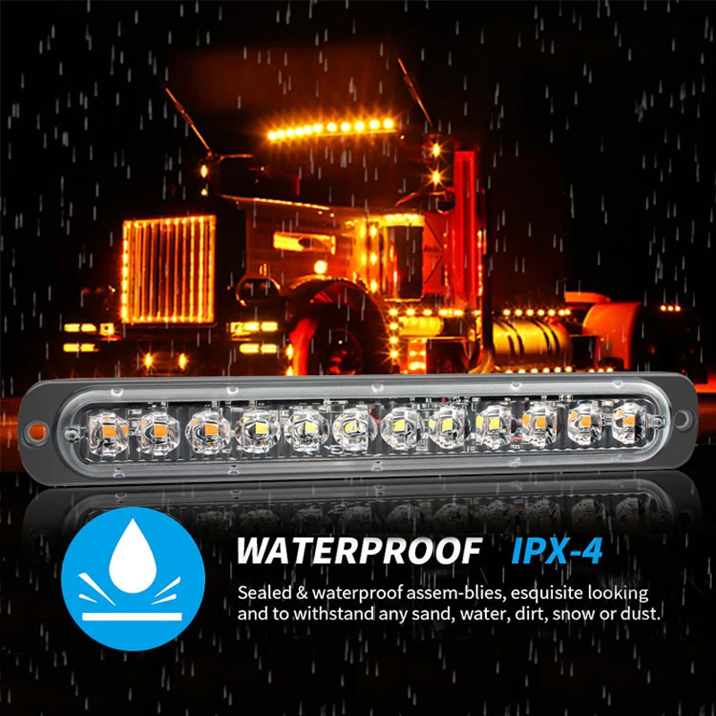 Truck-LED-Strobe-Police-Warning-Light-Grille-Flashing-Side-Light-Bar ...
