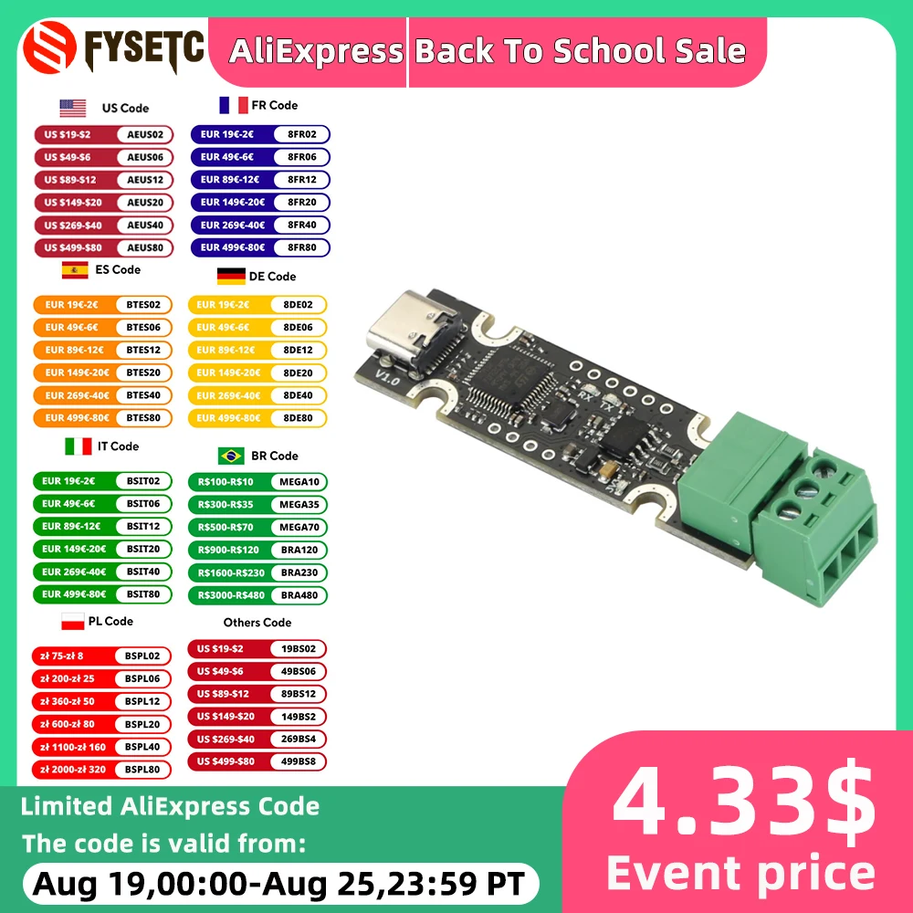 FYSETC-UCAN-Board-USB-to-CAN-Adapter-Based-on-STM32F072-Support-with ...