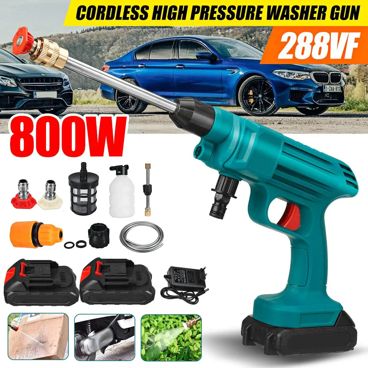 21v Cordless Pressure Washer Portable Power Cleaner