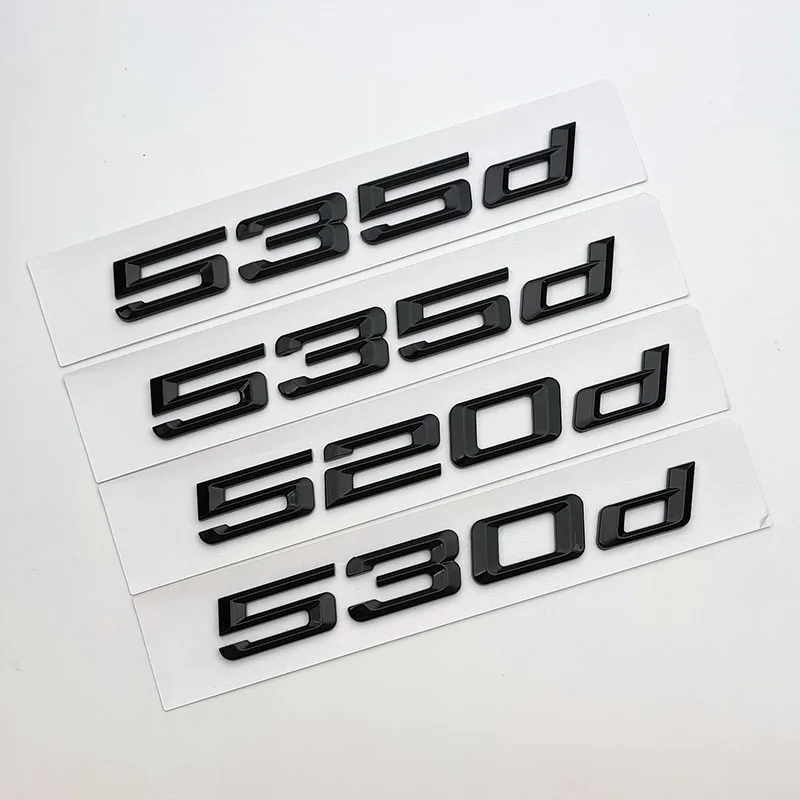 3D ABS Black Logo 520d 530d 535d Emblem Car Badge Trunk Decal For BMW ...