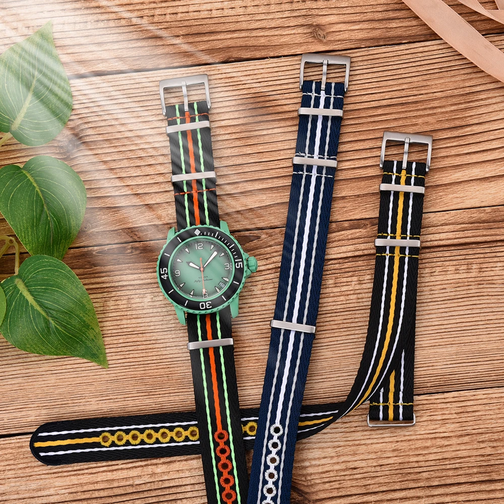 High-Quality-Embroidery-Eco-friendly-Nylon-Woven-Watch-Strap-Luminous ...
