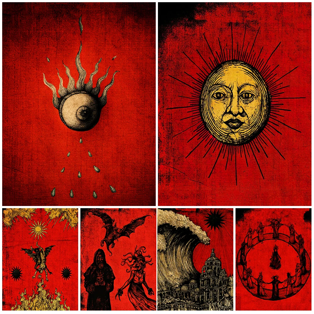 Falling Into Hell Abstract Horror Devil Art póster e impresión el ...