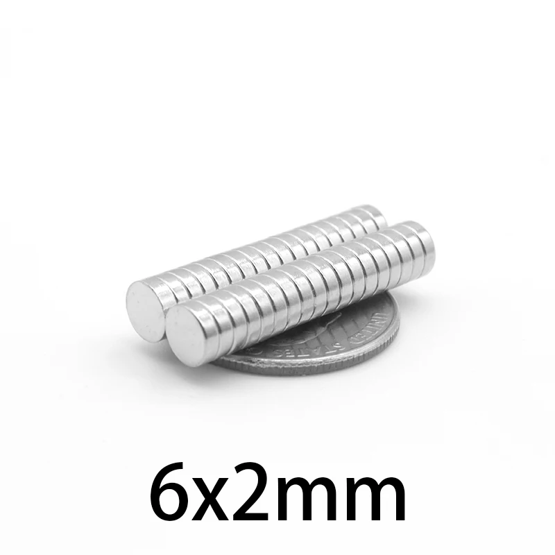 50-100-200-300-500-1000PCS-6x2-Mini-Small-Round-Magnets-Strong-6mm-x ...
