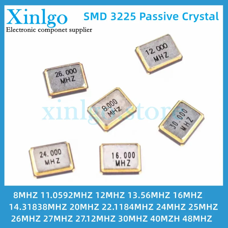 10pcs Smd 3225 Passive Crystal Oscillator 8m 11.0592m 12mhz 13.56mhz 14 ...