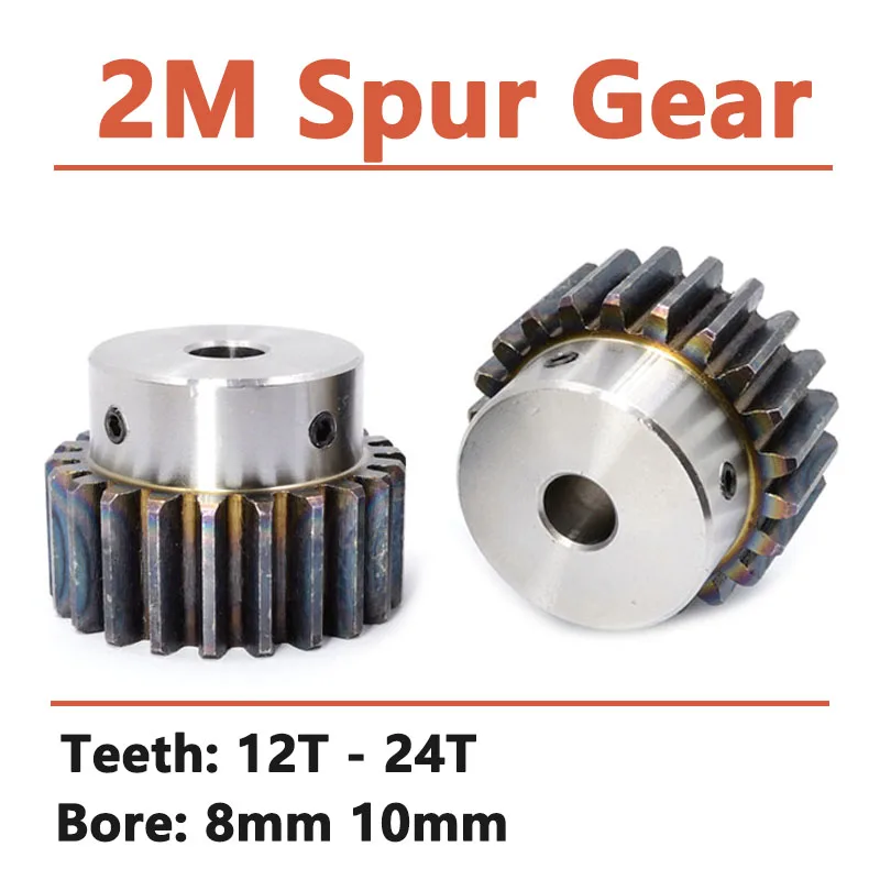 1PCS-2M-12T-24T-Spur-Gear-With-Step-Bore-8mm-10mm-Module-2-Motor-Gear ...
