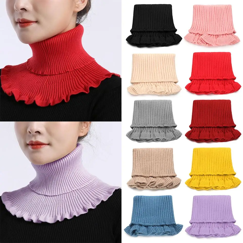 Women High-neck Fake Collar Scarf Turtleneck Knitted False Fake Collar ...