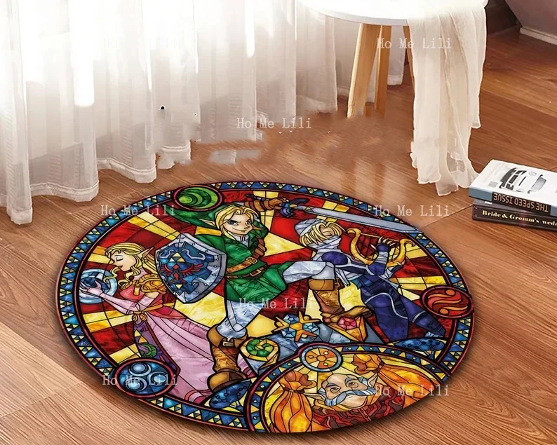 Zelda Round Mat Decor Room Carpet Gift For Gaming Zelda Fan Rug ...