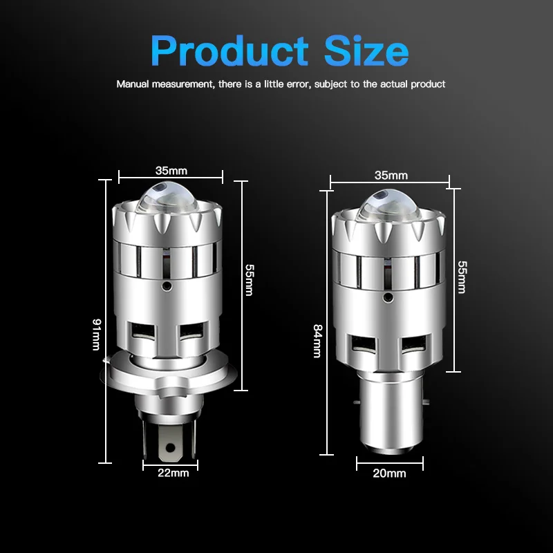 1 шт., светодиодная лампа H4 LED 9003 HS1 P43T для мотоциклетных Фар H4 ...