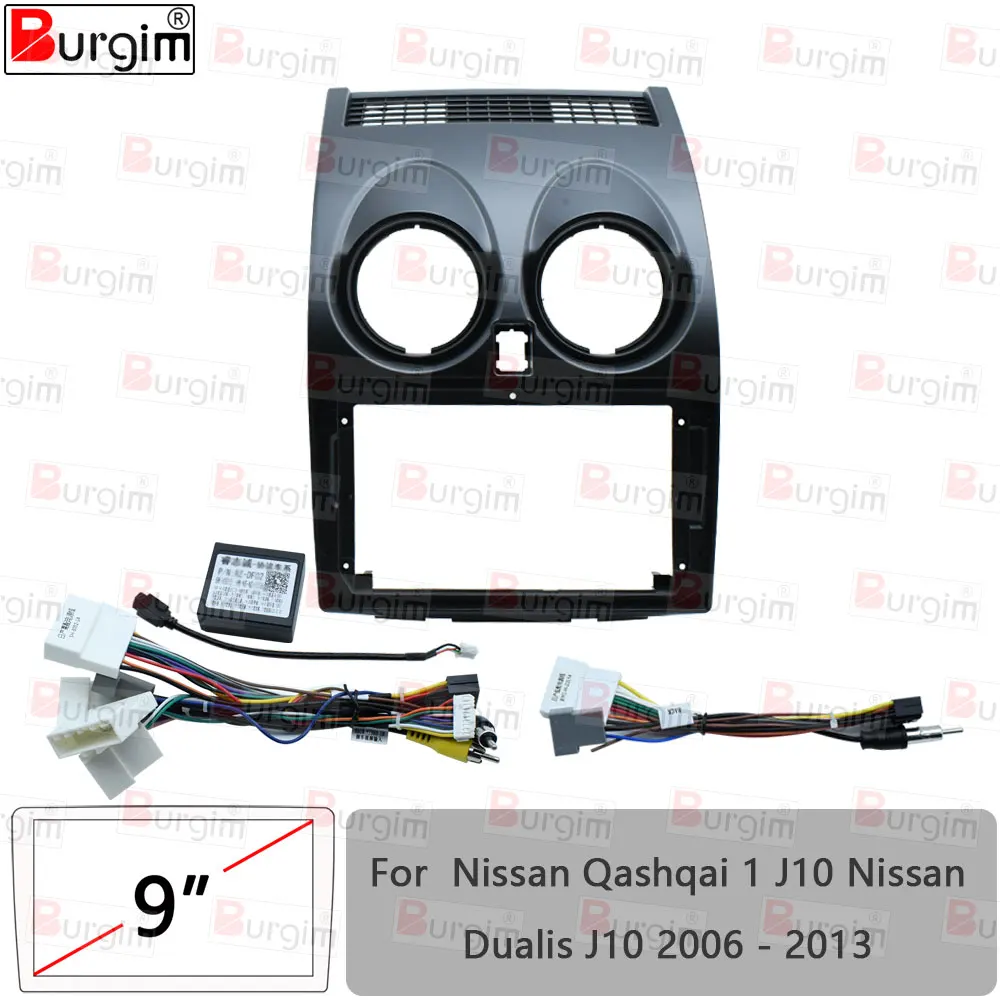 Car Radio Fascias Frame For Nissan Qashqai Dualis J10 2006 2013 9 inch ...