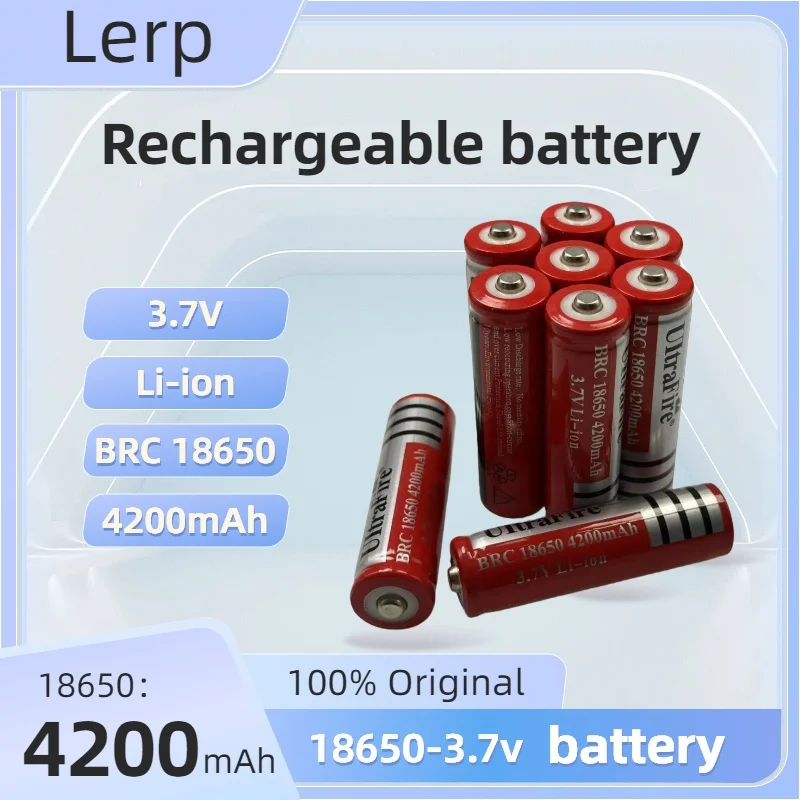 New High Capacity 18650 Rechargeable Battery 3.7V 6800mAh - Suitable ...