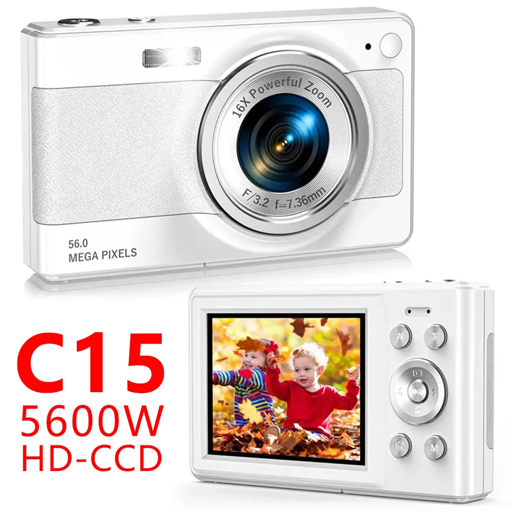 C15 56MP HD 1080P Digital Camera for Kids & Students, 16X Digital Zoom ...