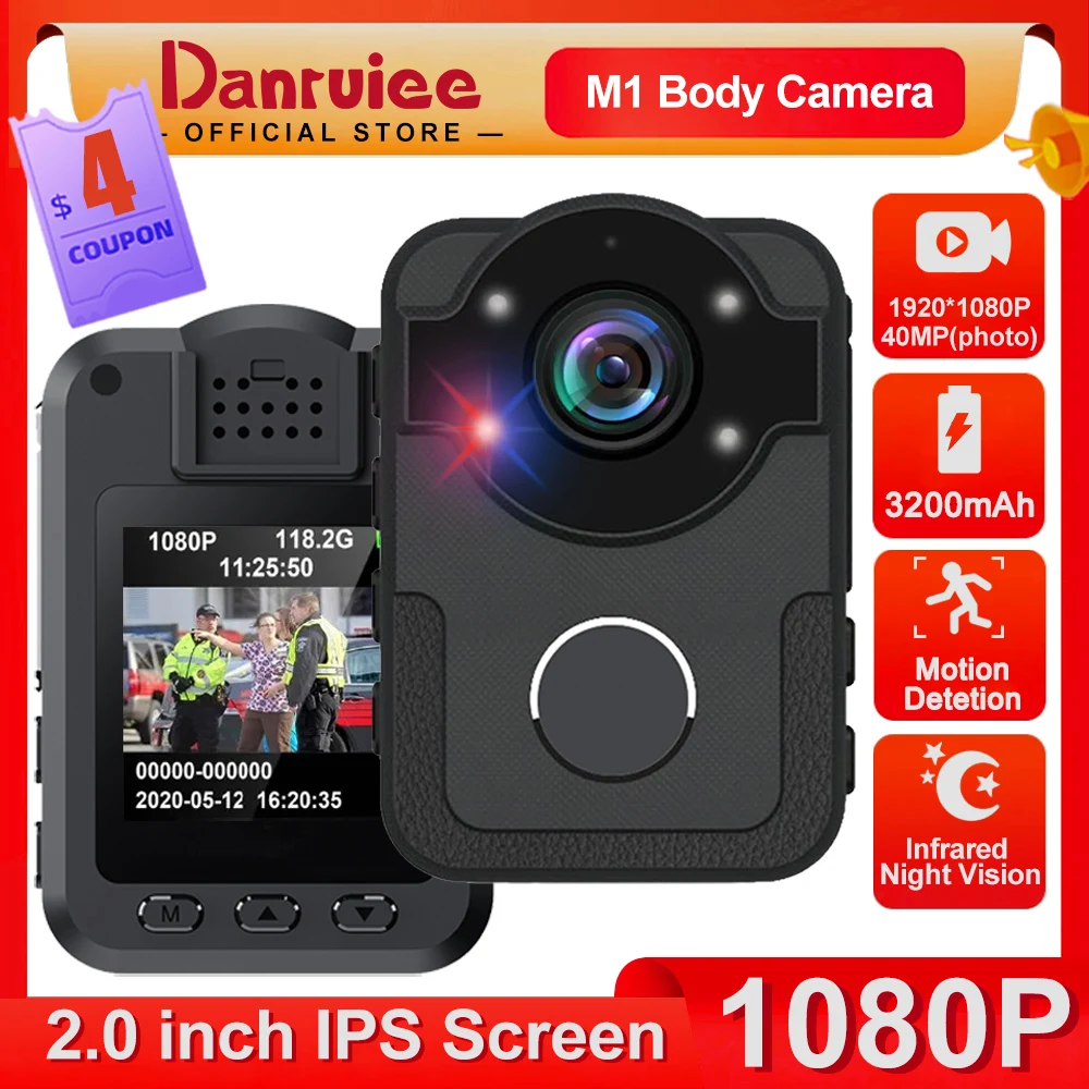Danruiee-M1-Full-HD-1080P-Body-Camera-40MP-Police-Recorder-3200MAH ...