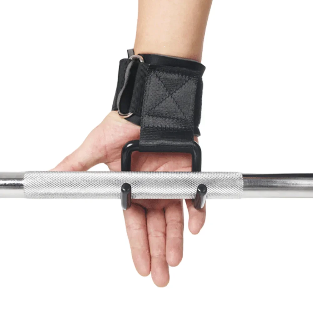 Adjustable-Strong-Steel-Hook-Grips-Straps-Weight-Lifting-Strength ...