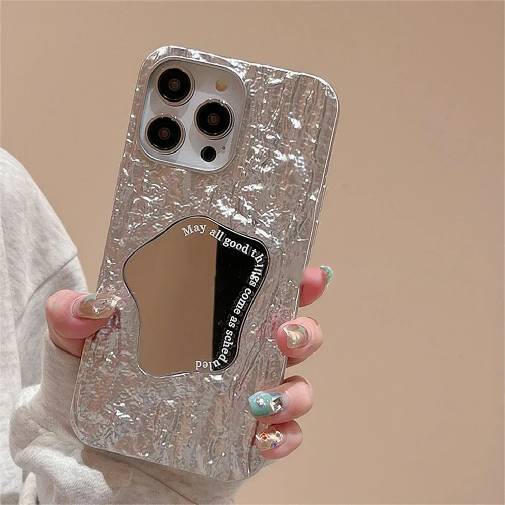 Luxury-Special-Rock-Pattern-Mirror-Phone-Case-For-iPhone-15-14-13-12 ...