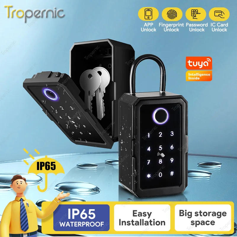 Smart-Key-Lock-Box-With-Remote-Access-Metal-Waterproof-Lockbox-For-Keys ...