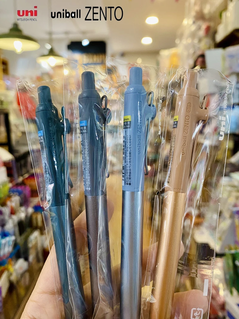 Uni Mitsubishi Zento Metal Grip Low Center Pen 0.5mm Black Ink 0.38mm ...