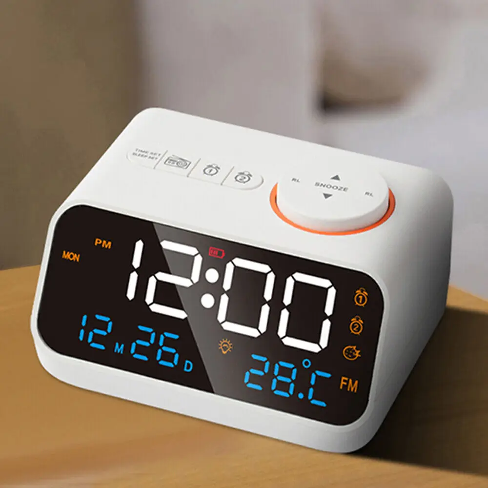 LED-Digital-Alarm-Clock-Watch-Table-Electronic-Desktop-Clocks-USB-Wake ...