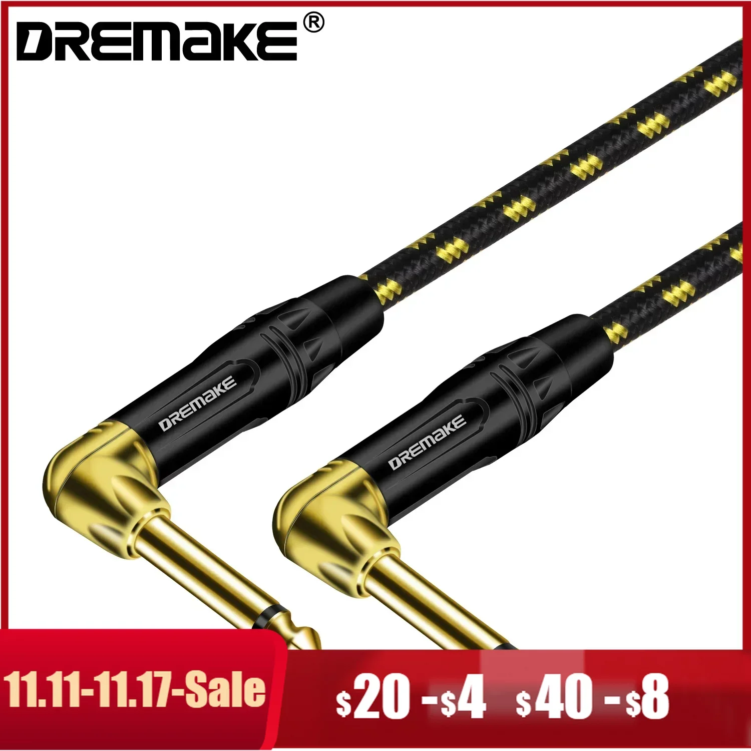 1-4-Inch-to-1-4-Inch-Right-Angle-Instrument-Cable-Professional-Low ...